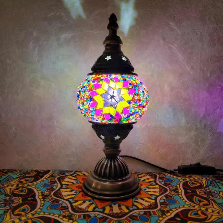 DIY Turkish Mosaic Glass Art LED Table Lamp - Modern Gift
