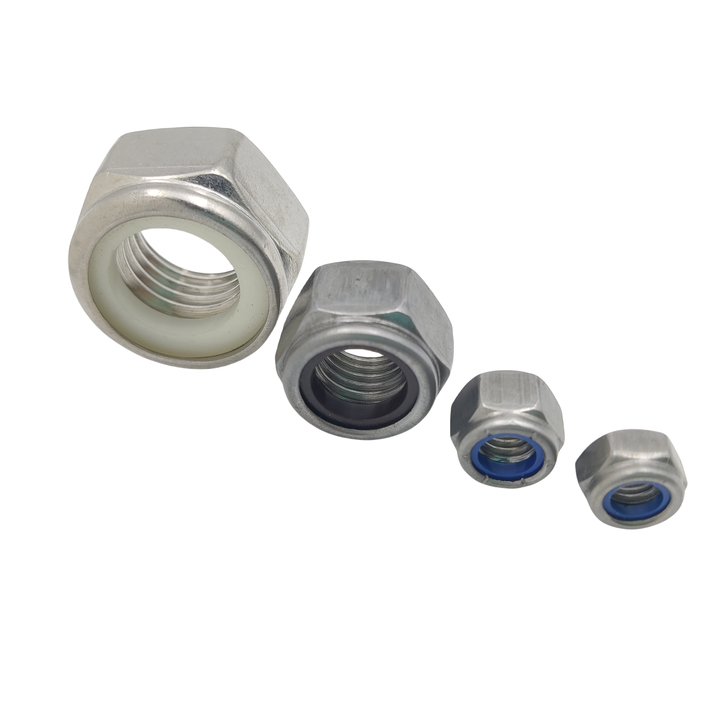 DIN985 Stainless Steel Hex Nylon Lock Nut With Insert for Construction Machinery Carbon Steel ...