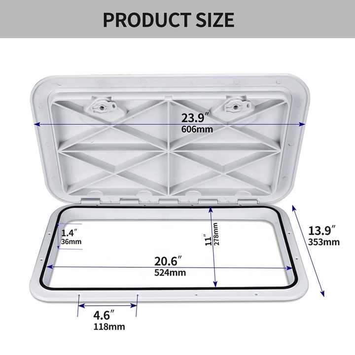 Ship Yacht Inspection Hole Square Deck Hatch Cover White Anti Slip ...