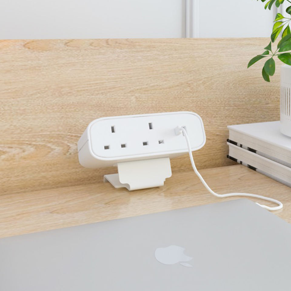 OMNI Modern Tabletop Socket Clamp-On Surge Protected Power Strip with ...