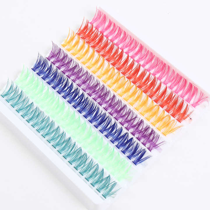 Wholesale Colored Clusters Eyelashes - Natural Segmented
