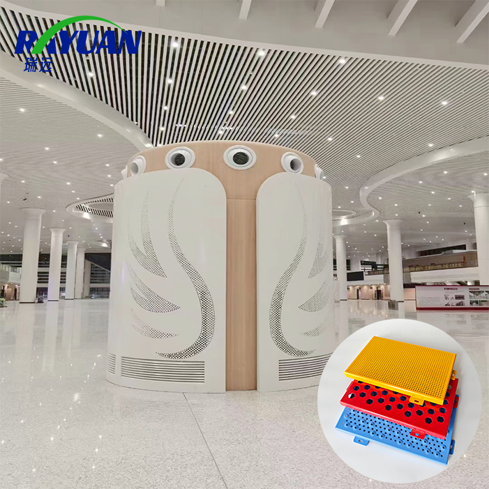 Custom Color 3D Curved Perforated Aluminum Cladding