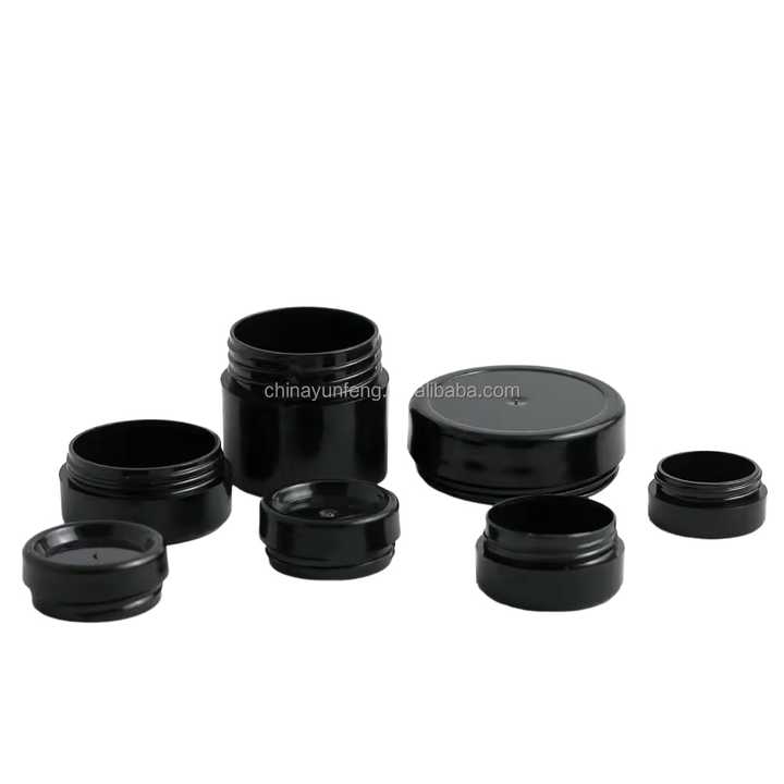 1g 2g 3g 5g Small Black Cream Jar Plastic Pot Box Mini Transparent ...