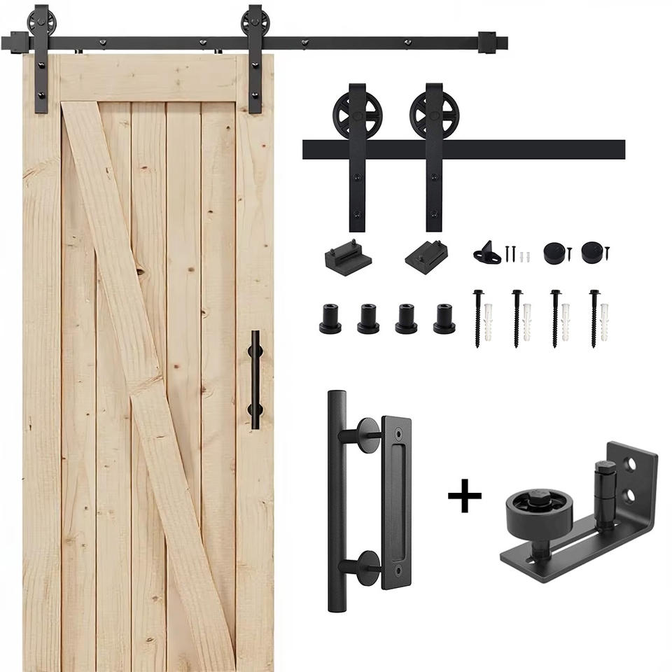 Heavy Duty Sliding Barn Door Hardware Track Kit, Industrial Wall Mount ...