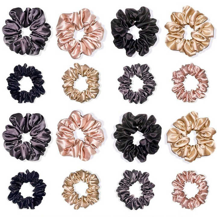 Custom Logo Silk Elastic Rubber Band Ponytail Holder - Mulberry Silk ...