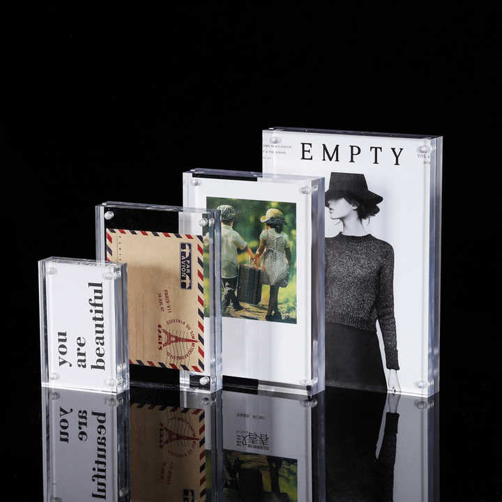 Double Sided Transparent Acrylic Photo Frame, Magnetic Suction Acrylic ...