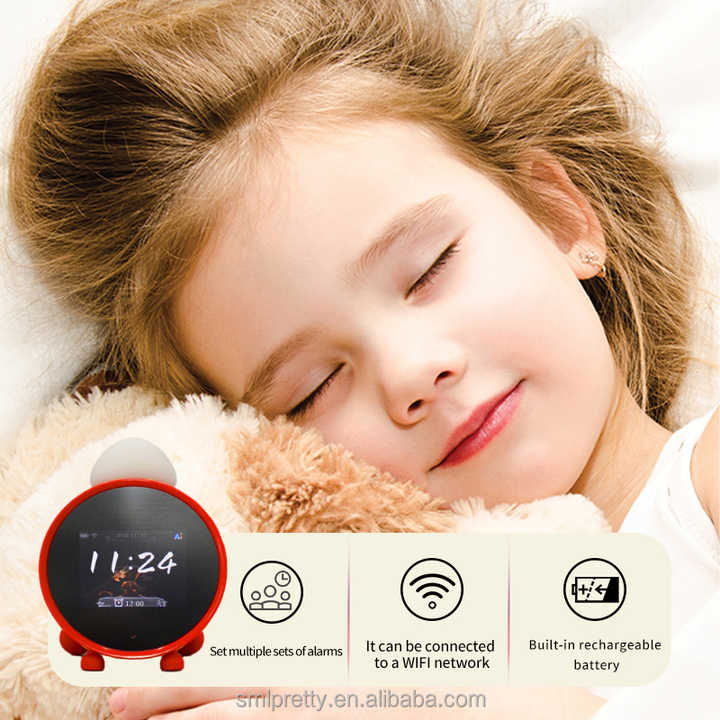 Smart AI Alarm Clock with Voice Assistant & Wifi, 2.8" LCD