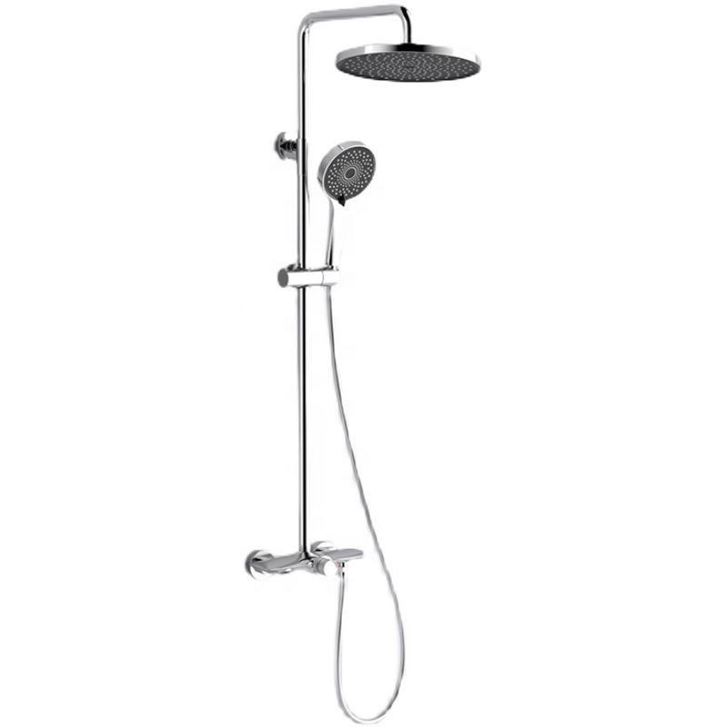 Brass Shower Set High-Pressure Handheld Showerhead Chrome Finish Rain ...