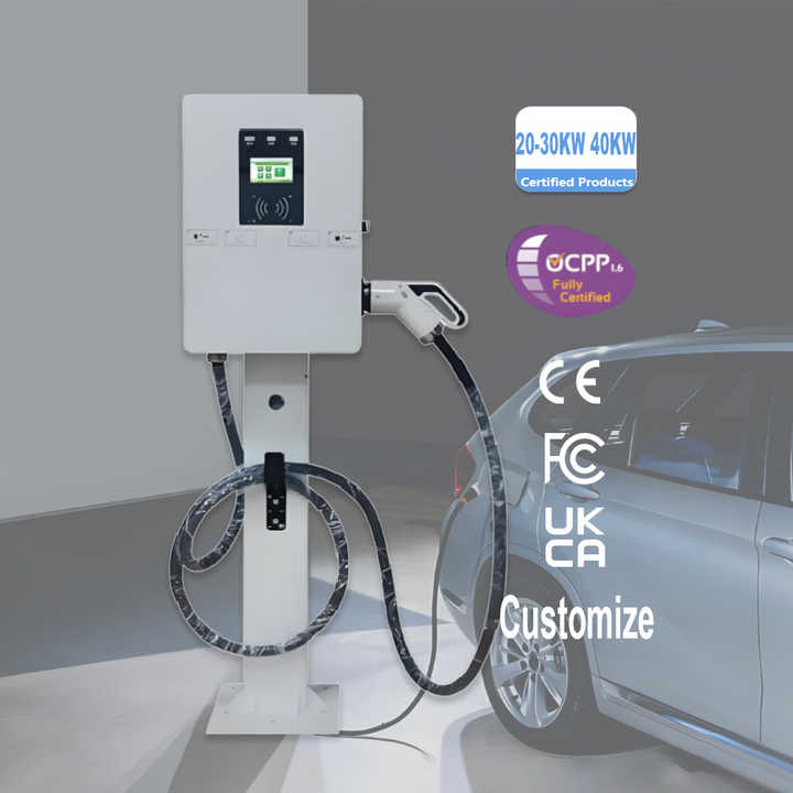 DC Wall-mounted Electric Vehicle Charging Stations 20KW 30KW 40KW Customizable Ev Station ...