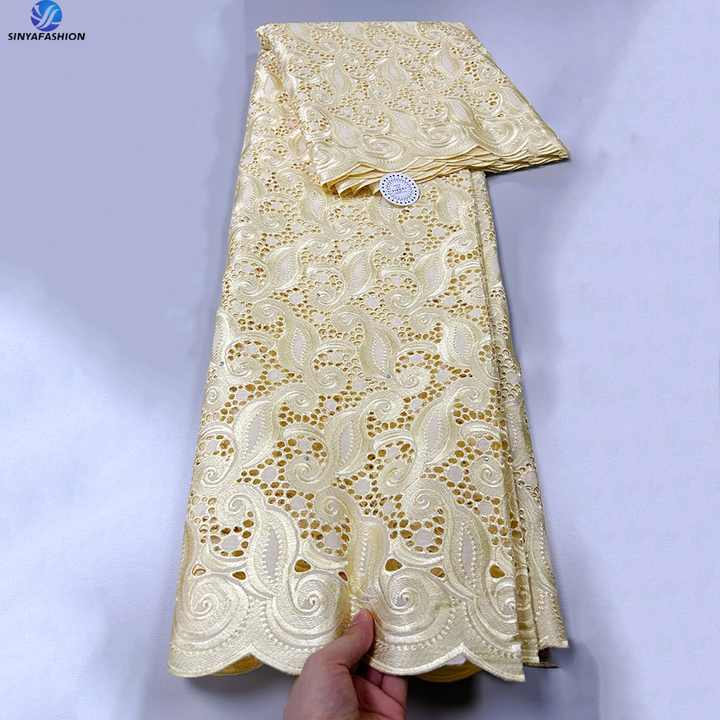 Sinya 5 Yards Swiss Voile Lace In Switzerland 100% Cotton Luxury White ...