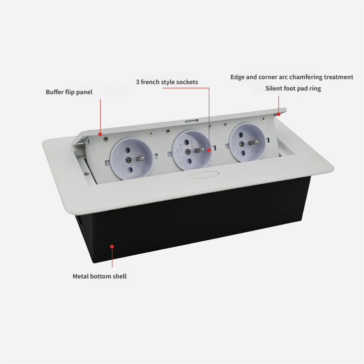 Custom Desktop Conference Table Pop up Socket with 2 AC Universal US EU ...