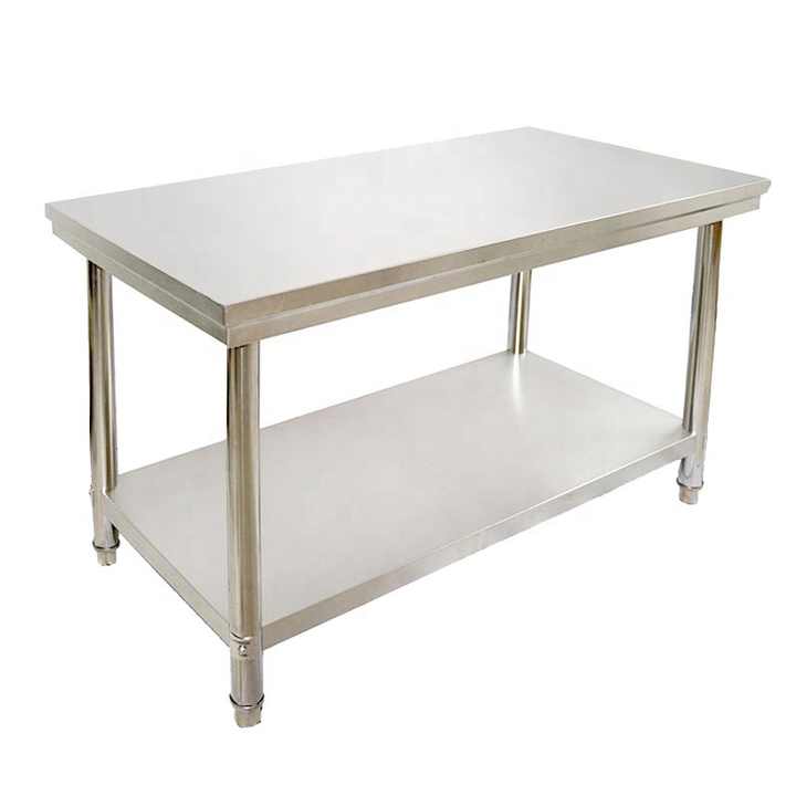 Commercial Kitchen Double Layer 304 Stainless Steel Work Bench ...