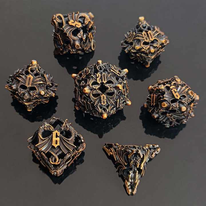 Evil Demon Dragon RPG Round Polyhedral Dice Cool Metor Hammer Hollow ...