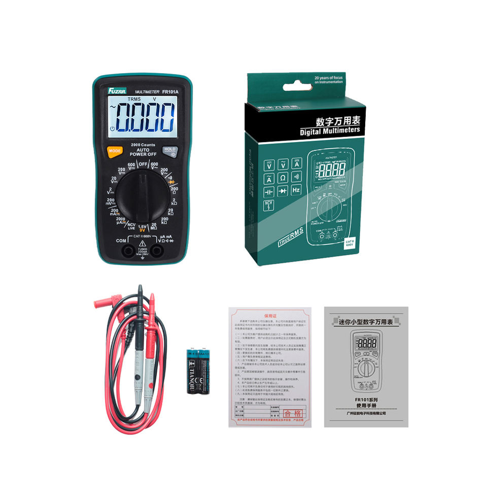 FR101A 2000 Count Smart Multimeter - Professional AC/DC Voltage Current ...