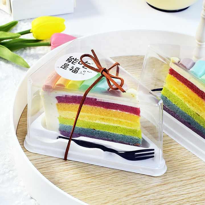 Clear Plastic Take-Away Triangle Cake Cheese Food Sandwich Container ...