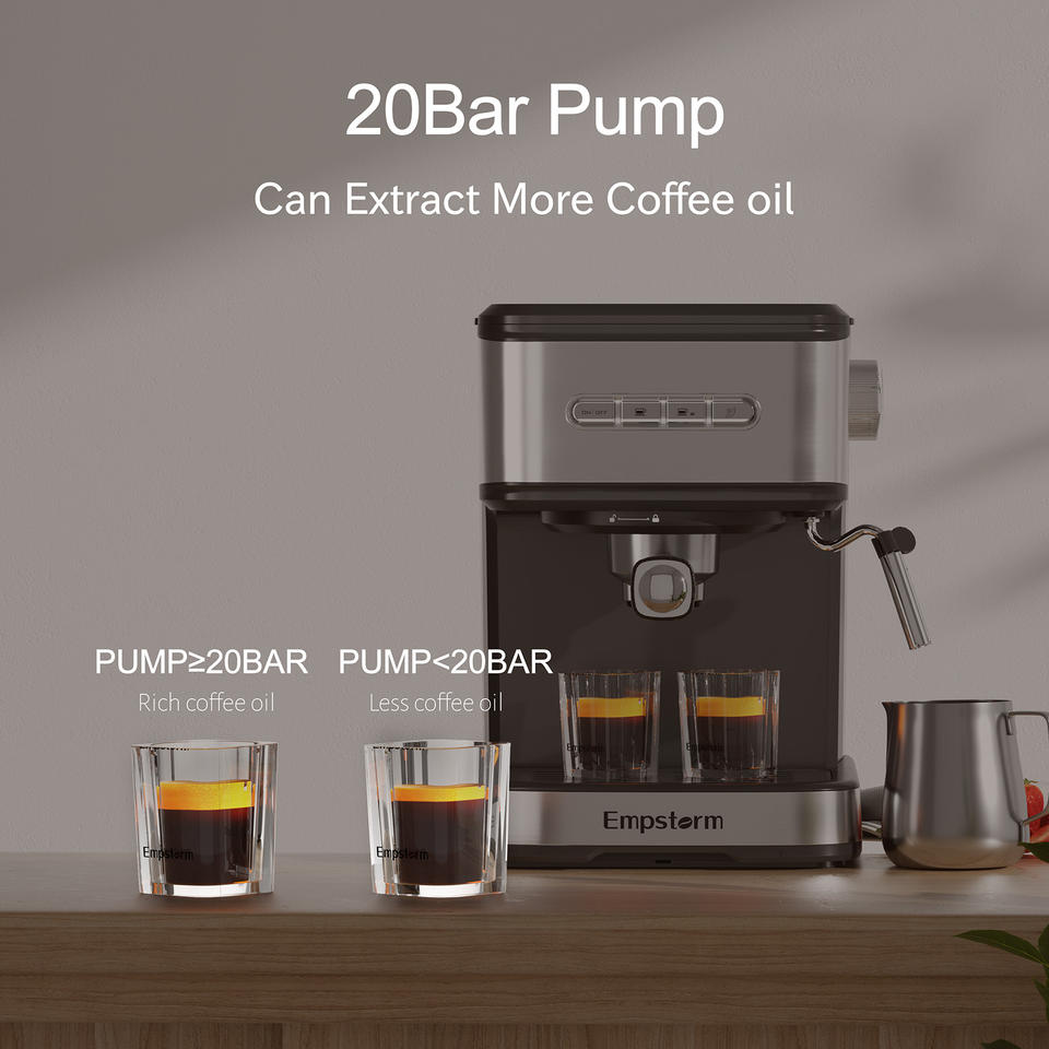 Empstorm 01E - Low Noise 20bar Pump Pressure Coffee Machine