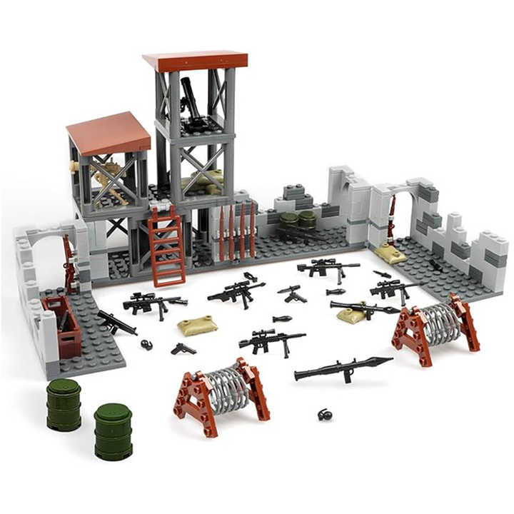 WW2 Army Military Base Model Building Kits for Kids