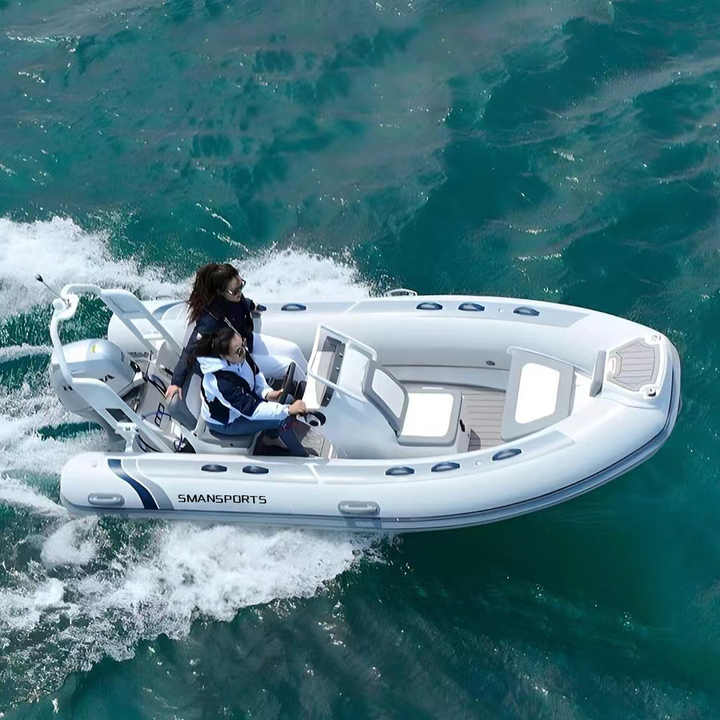 14ft 420cm Aluminum Hull RIB Rescue Boat PVC Hypalon Inflatable Rigid ...