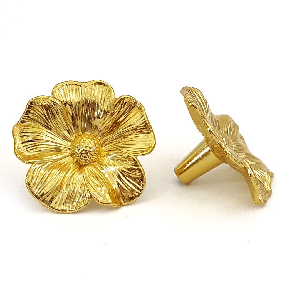 Custom Gold Flower Metal Handles & Knobs Cup Lid Handles Insulated ...