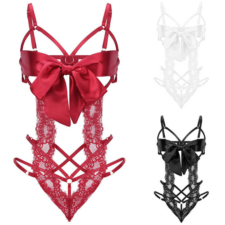 New Design Women Sexy Lingerie Set Unwrap Me Bow Tie