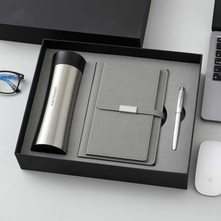 Practical Business Gift Box - Thermos Cup Notebook & USB Disk Set