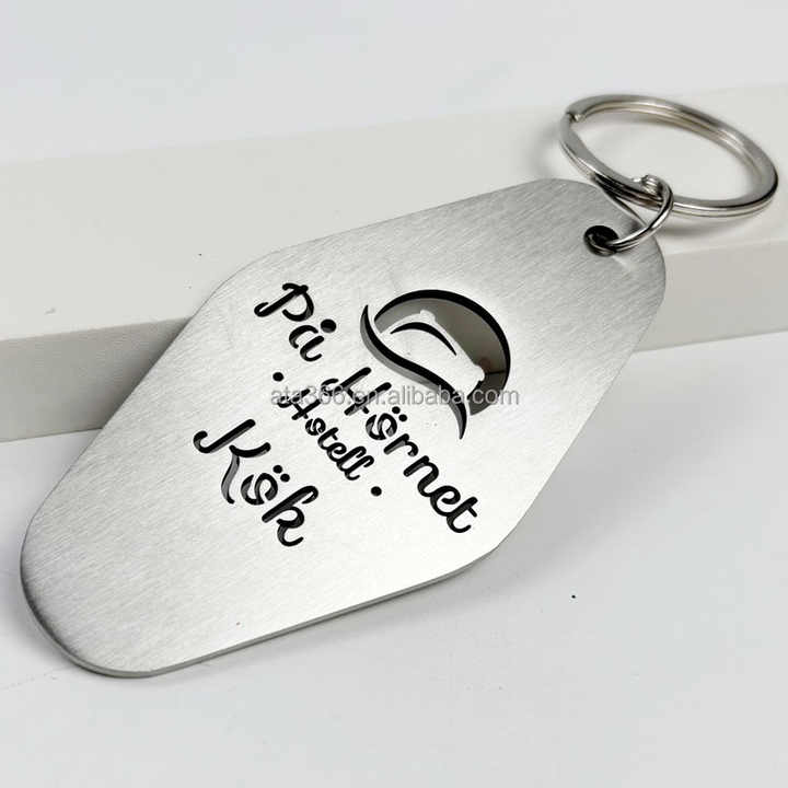 Custom ABS Metal Hotel Keychain High Silver Steel Hotel Key Tag in ...