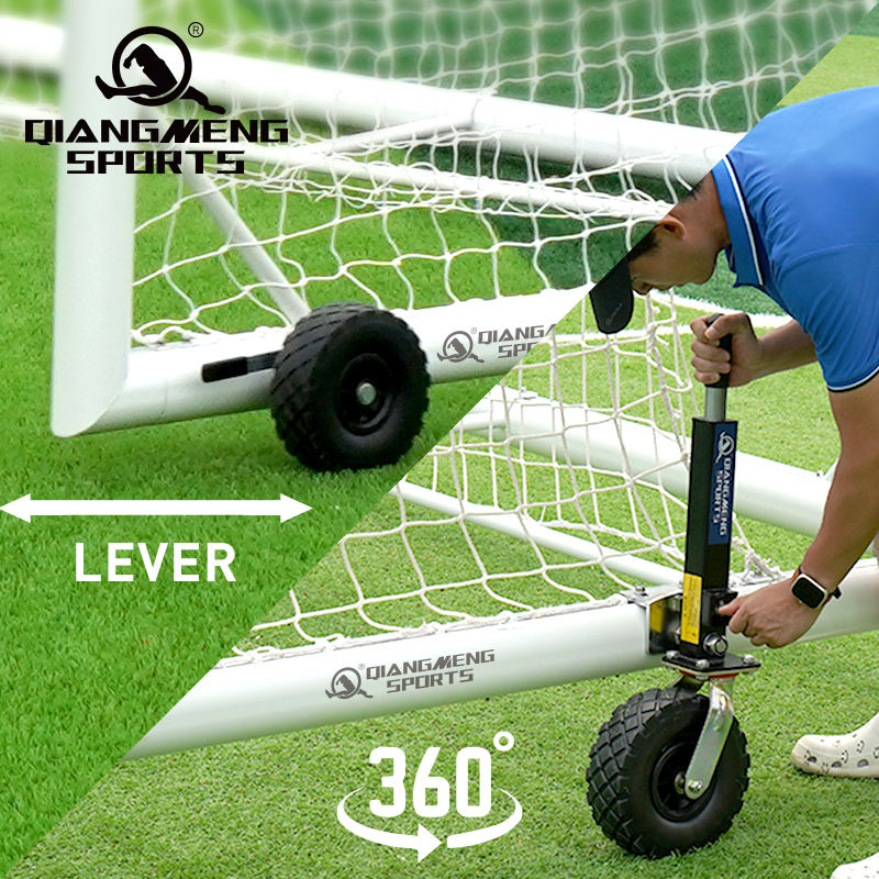 360 Degree Rotation Lever Lift Move Soccer goal Frame Wheels Casters ...