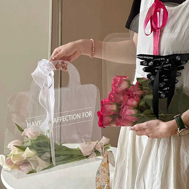 PVC Transparent Flower Bouquet Purse - Waterproof & Stylish