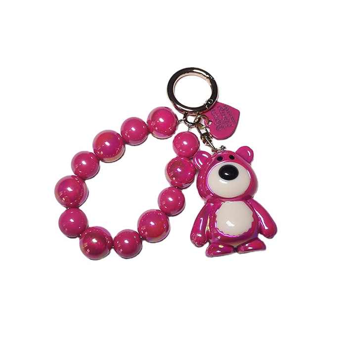 DIY Beaded Keychain 3D Bear Pendant - Acrylic Pearl Keychains