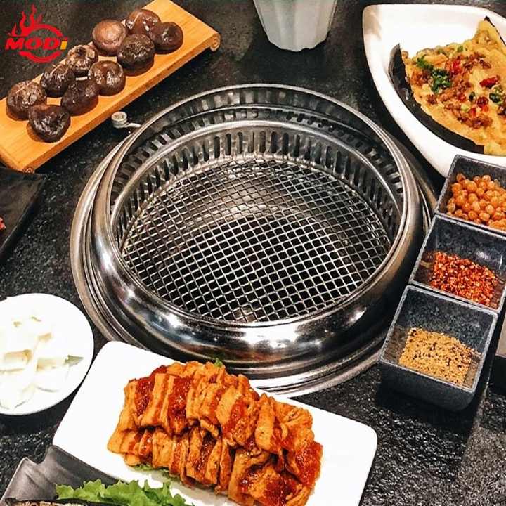 Modi Barbecue Circular Barrel Bbq Table Korean Charcoal Round Grills ...
