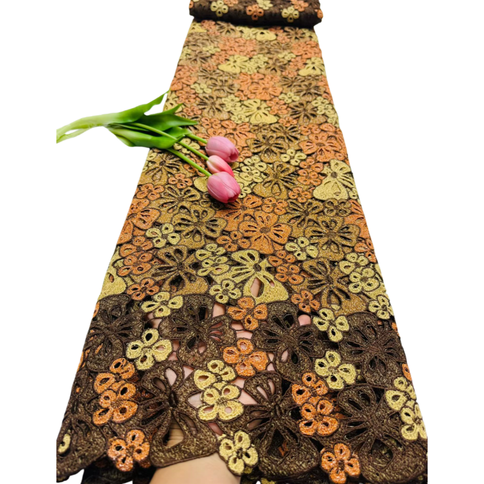 NI.AI Luxury Lace Fabric 2025 Quality Guipure Lace Multi Color Cord ...