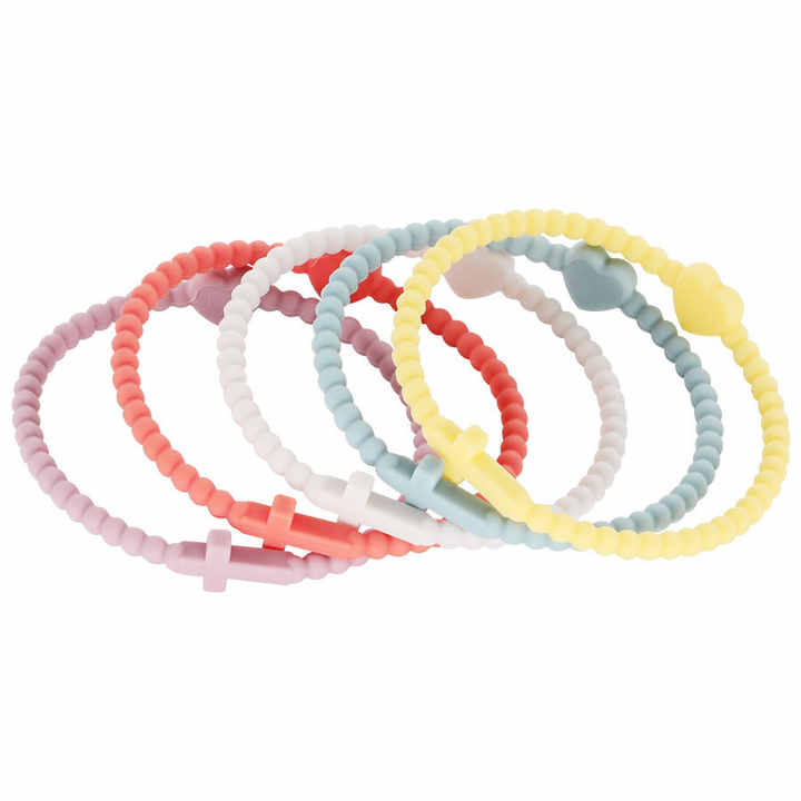 Custom Heart Elastic Cross Bracelet - Colorful Silicone