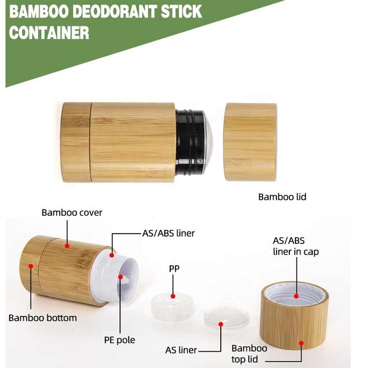 Customized Bamboo Deodorant Stick Container - 30ml Capacity