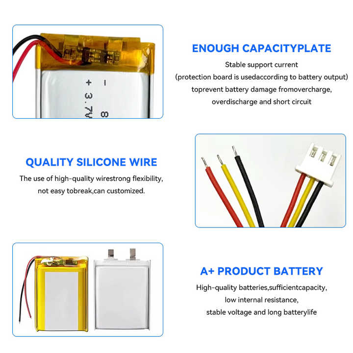 Customized Li Polymer Lithium Polymer Cells 602040 602050 3.7v 450mah ...