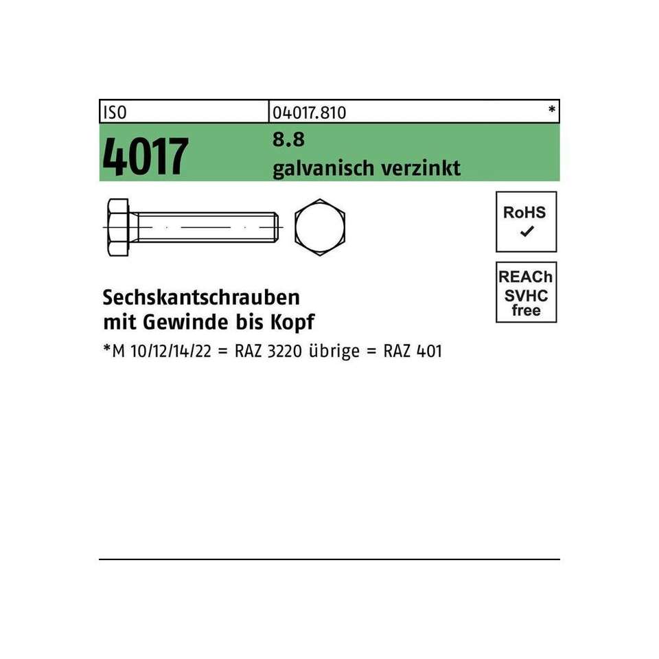 BUFAB Hexagon screw ISO 4017 VG x12mm| Alibaba.com