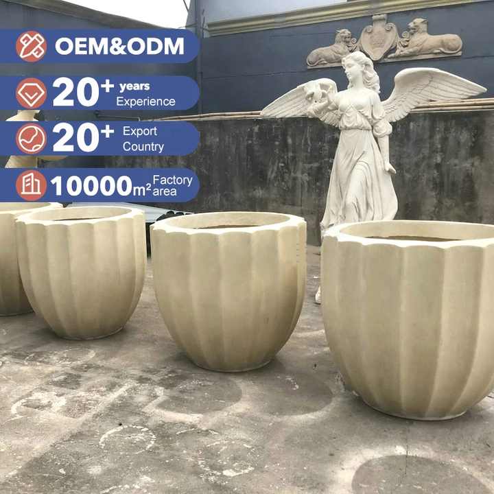 European Design Cast Stone Flower Pots for Outdoor Gardens