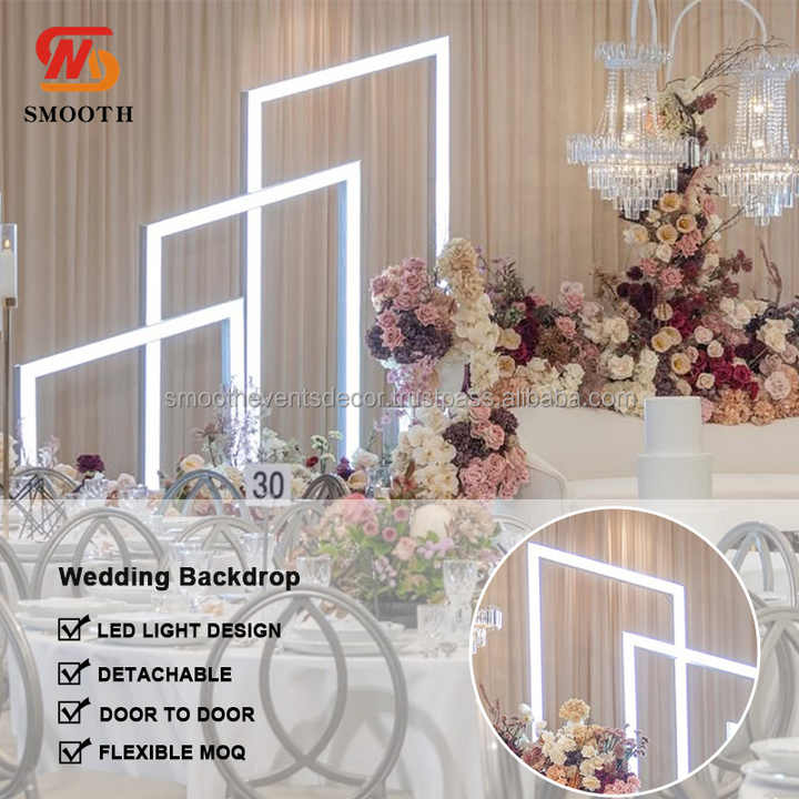 SMOOTH Wedding Led Glowing Metal Arch Stage Decorative Party Wedding ...