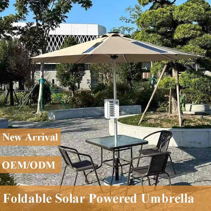 Portable 100w 200w Waterproof Foldable Solar Panel Powered Umbrella for ...