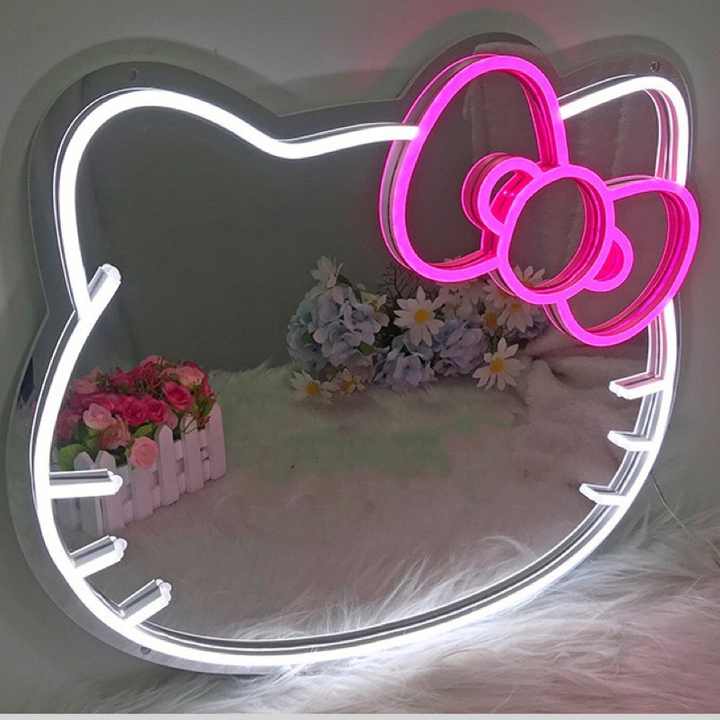 Anime Neon Mirror - Creative LED Lighting for Bedrooms