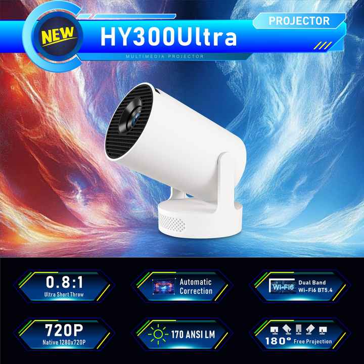 HY300 Ultra Mini Portable Projector - 720P HD Home Theater