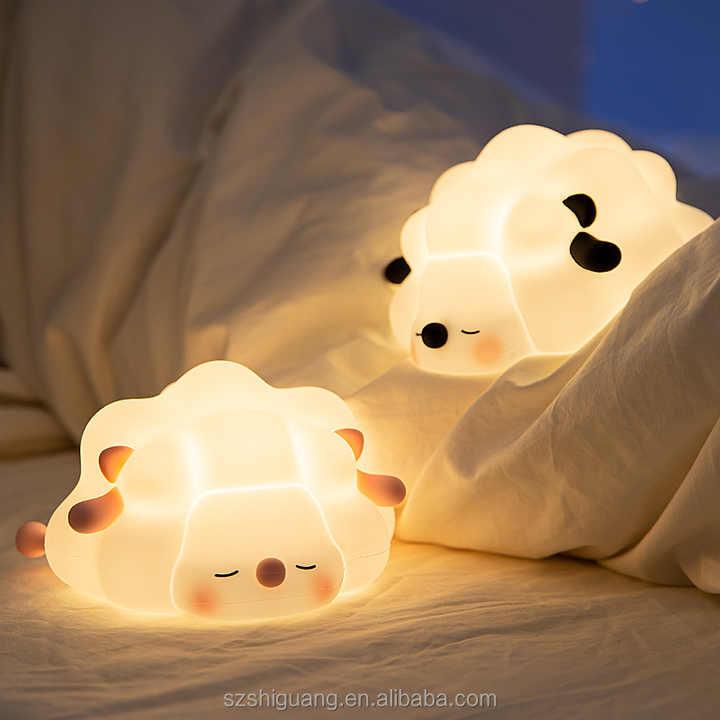 Baby Night Light Silicone - Cute Cartoon Sheep LED Lamp