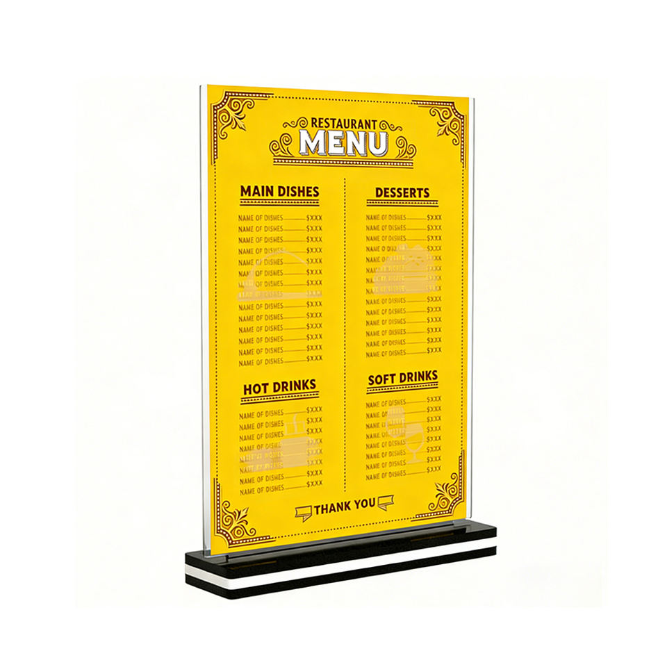 Customized Double Sided A4/A5 Acrylic Table Top Menu Card Display ...