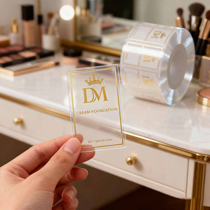 Custom Logo Transparent Clear Gold Foil Perfume Bottle Labels Adhesive ...