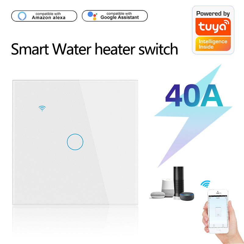 Chuyun 2026 Tuya Smart WiFi 40A Water Heater Boiler Touch Switch App ...
