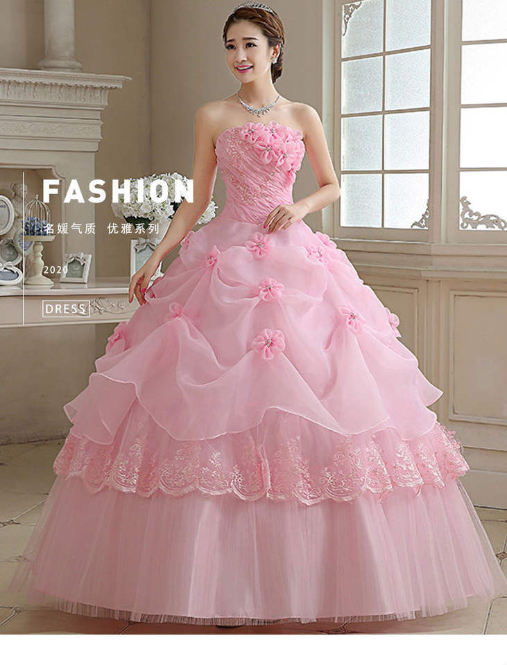 S1885N 2026 New High-Quality Hot Selling Pink Strapless Elegant ...