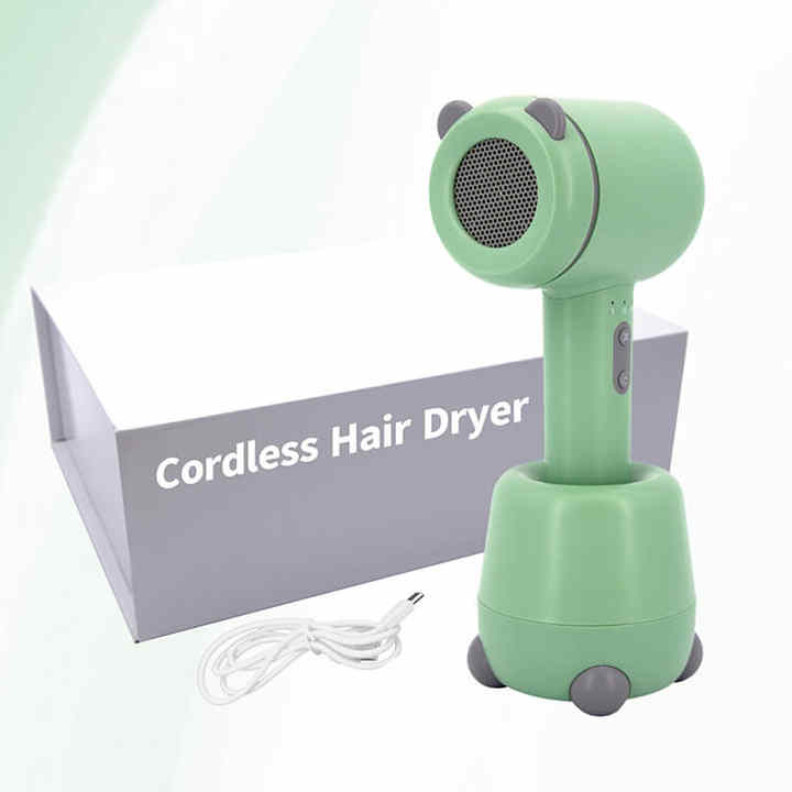 Cordless Hair Dryer Baby Pet Low Noise Usb Rechargeable Blow Hand Dryer ...