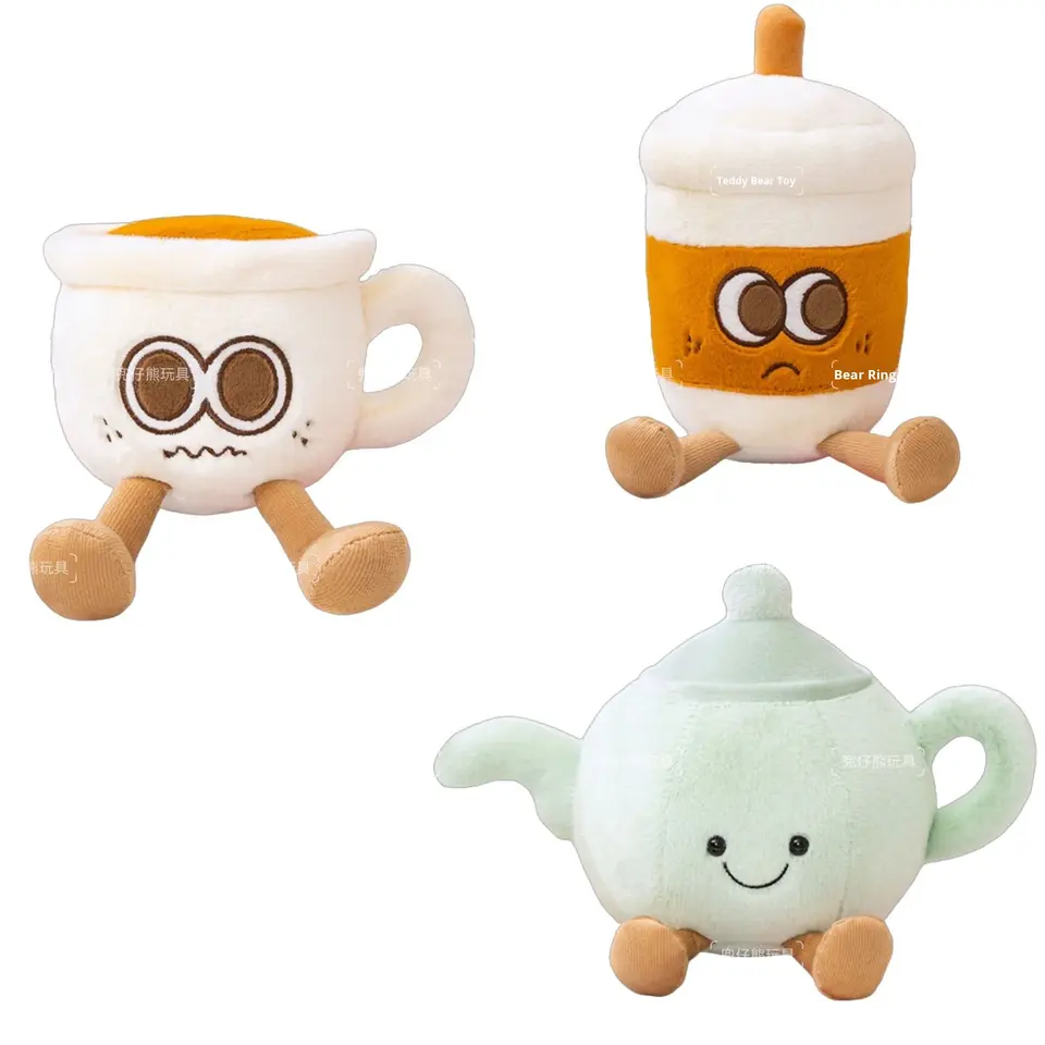 Plush Toy Decorations Shaped Like Teapots, Teacups, and Coffee Cups ...