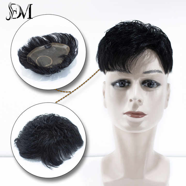 Receding Hairlines Rug Top Hair Short Handsome Natural Looking Toupee ...