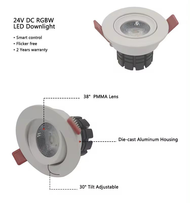 Australian Standard Smart Downlight Wifi Zigbee Dali RGBW CCT Color DC ...