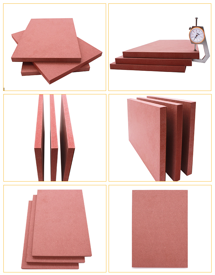China 9mm 12mm 18mm 25mm Red Flame-retardant MDF Fireproof MDF Bo ...